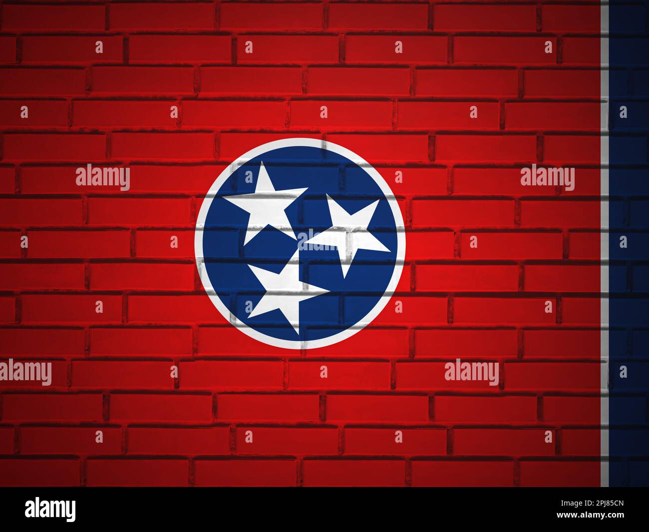 Brick wall Tennessee state flag background. 3d illustration Stock Photo ...
