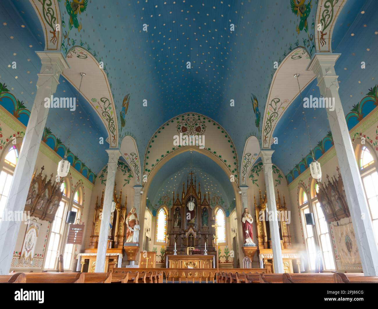 Interior of a painted church, St. Cyril and Methodius German Catholic ...