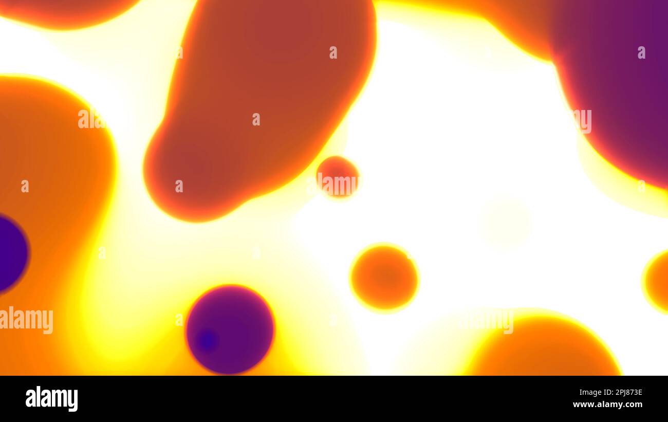 purple slight amorphic liquid in space of golden orange bokeh light ...