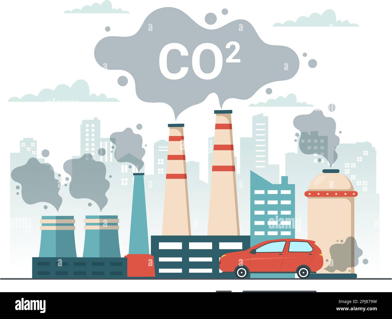 Carbon Dioxide or CO2 Illustration to Save Planet Earth from Climate ...