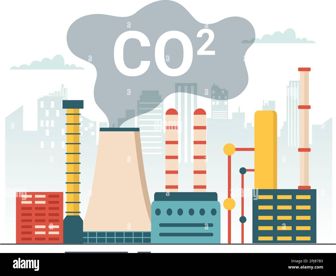 Carbon Dioxide or CO2 Illustration to Save Planet Earth from Climate ...