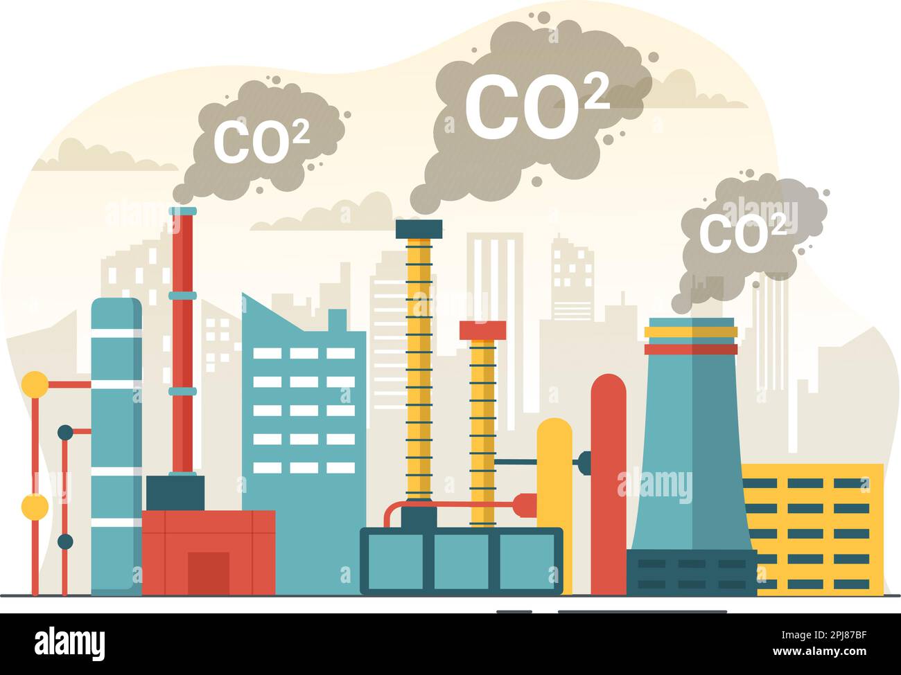 Carbon Dioxide or CO2 Illustration to Save Planet Earth from Climate ...