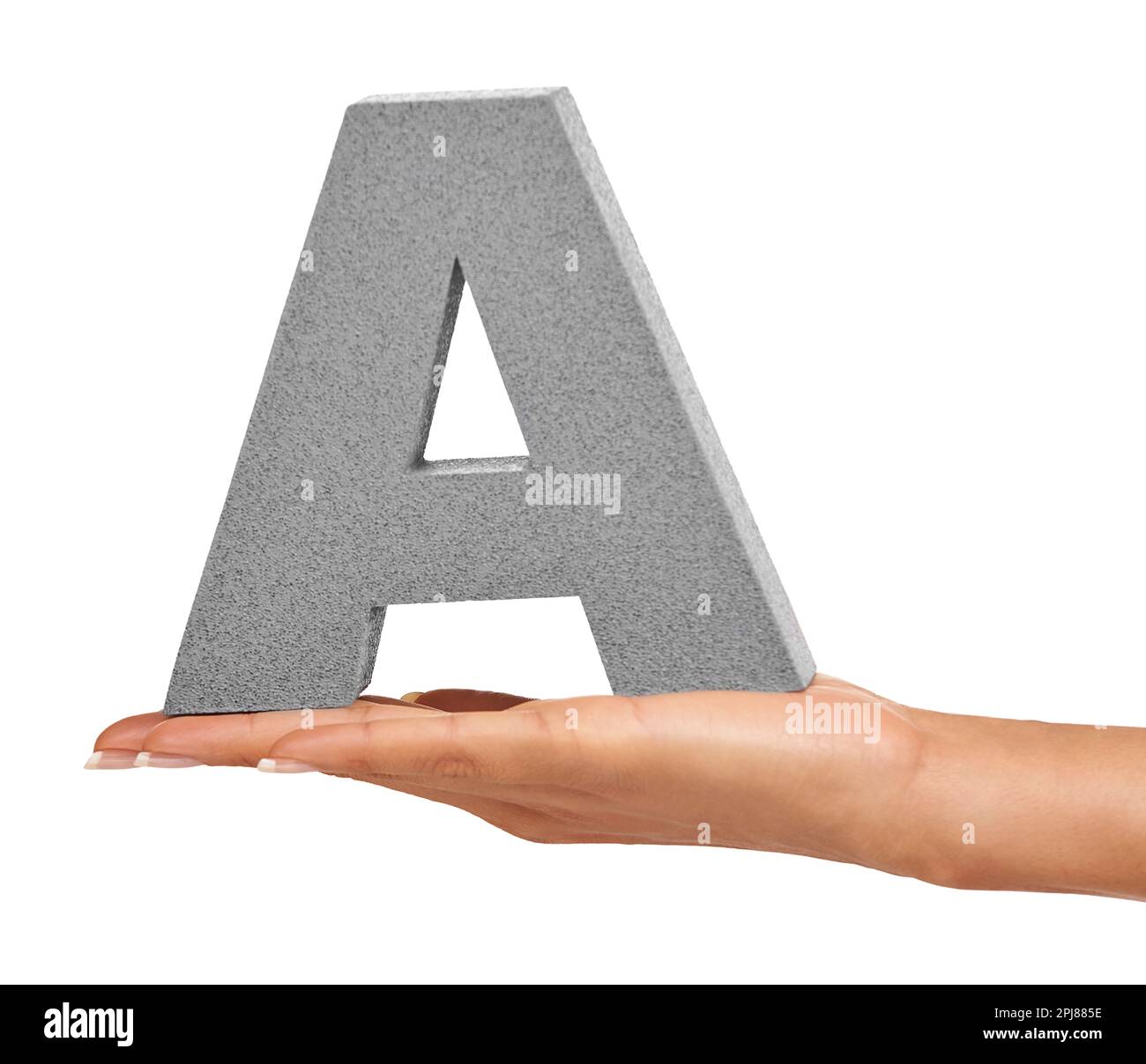 Lets start from the beginning. A young woman holding a capital letter A ...