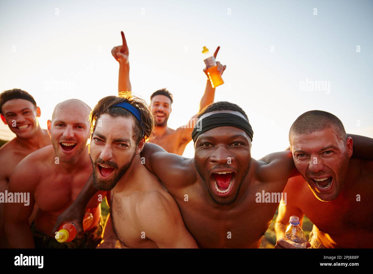 Bring out your inner beast. Cropped portrait of a group of macho male ...