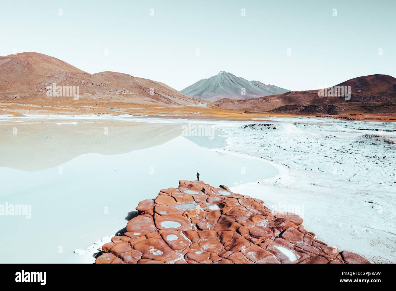Piedras Rojas Red Rocks Lagoon in San Pedro de Atacama Chile Stock ...