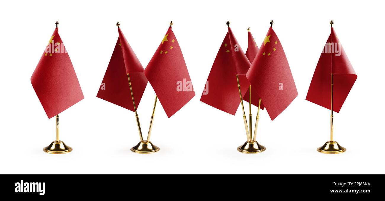 Small national flags of the China on a white background Stock Photo - Alamy