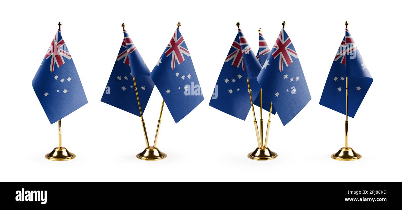 Small national flags of the Australia on a white background Stock Photo ...