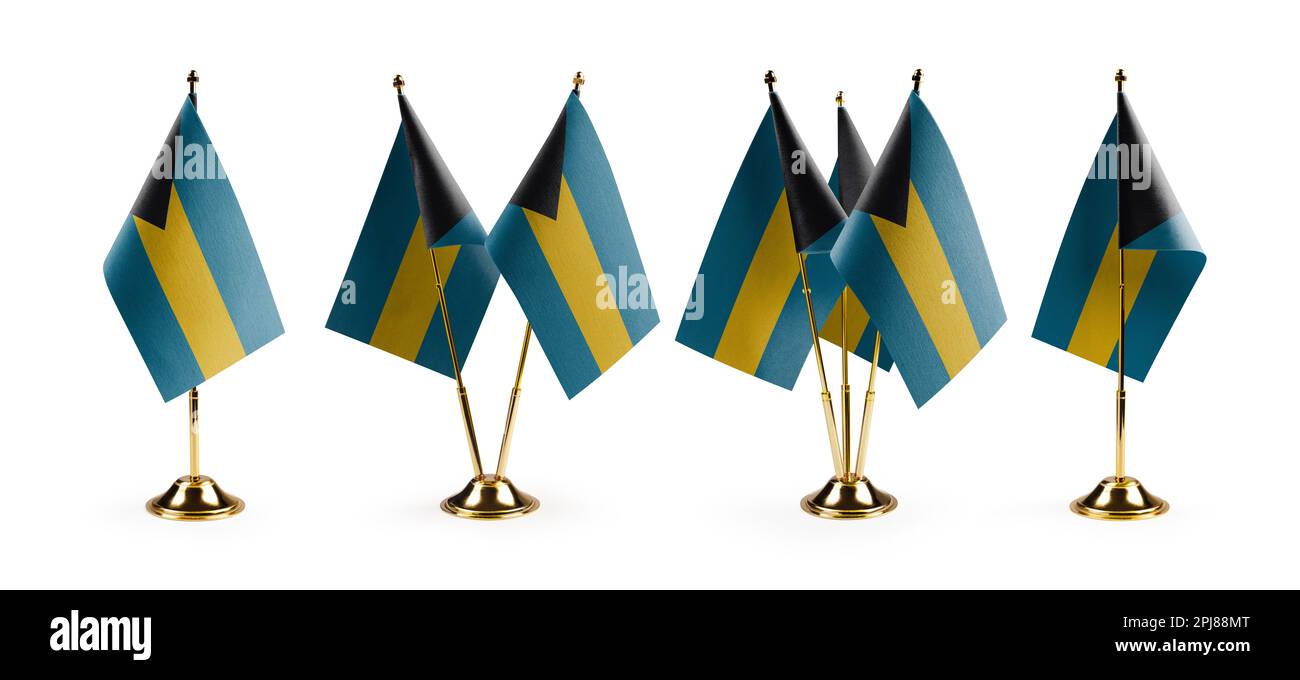 Small national flags of the Bahamas on a white background Stock Photo ...