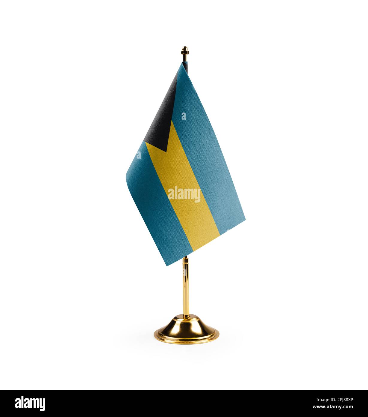 Small national flag of the Bahamas on a white background Stock Photo ...