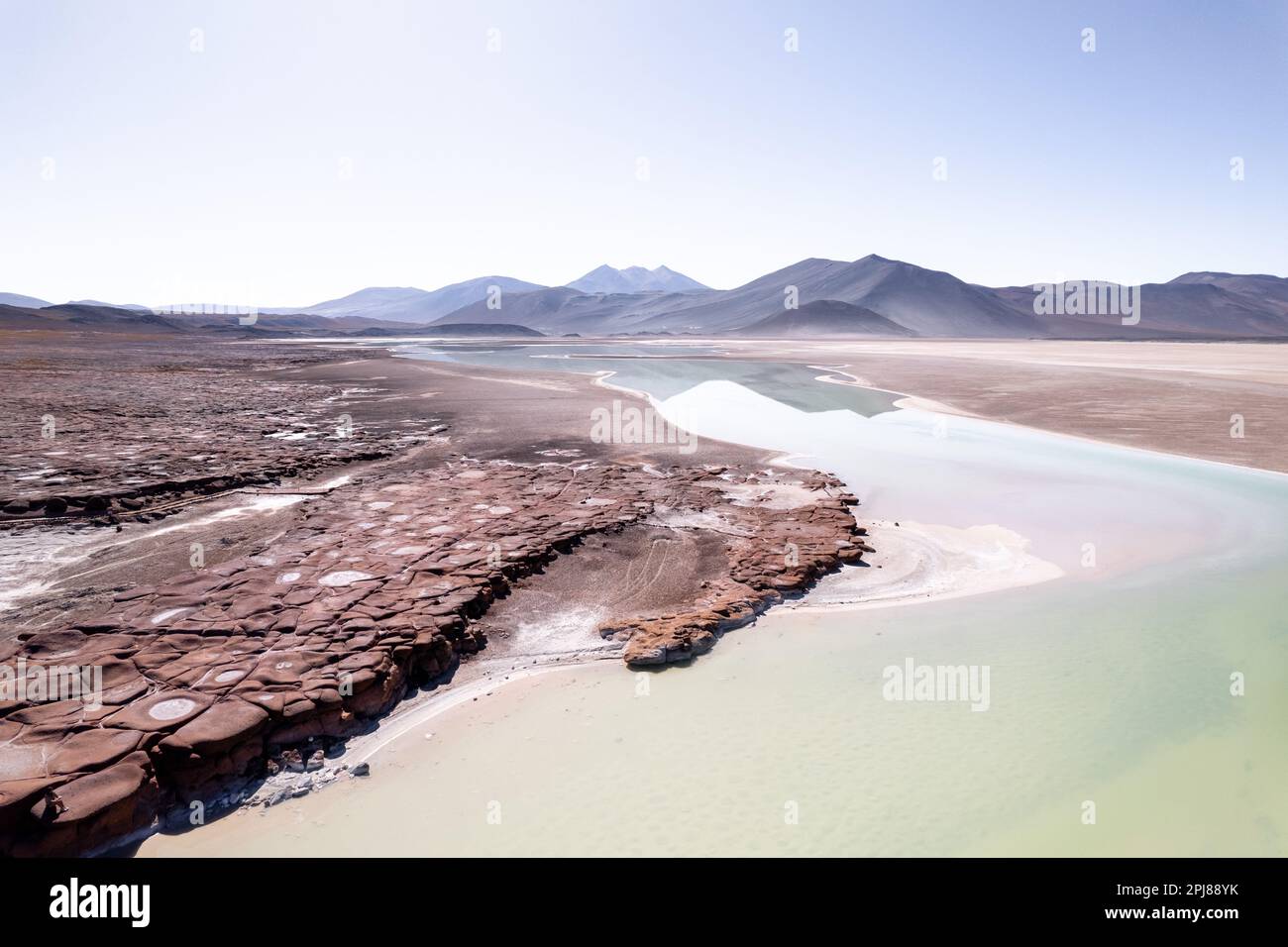 Piedras Rojas Red Rocks Lagoon in San Pedro de Atacama Chile Stock ...
