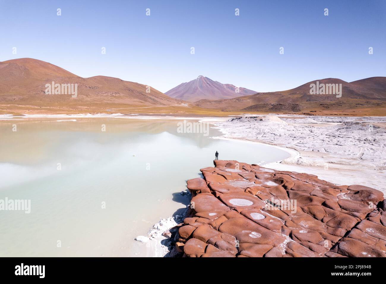 Piedras Rojas Red Rocks Lagoon in San Pedro de Atacama Chile Stock ...