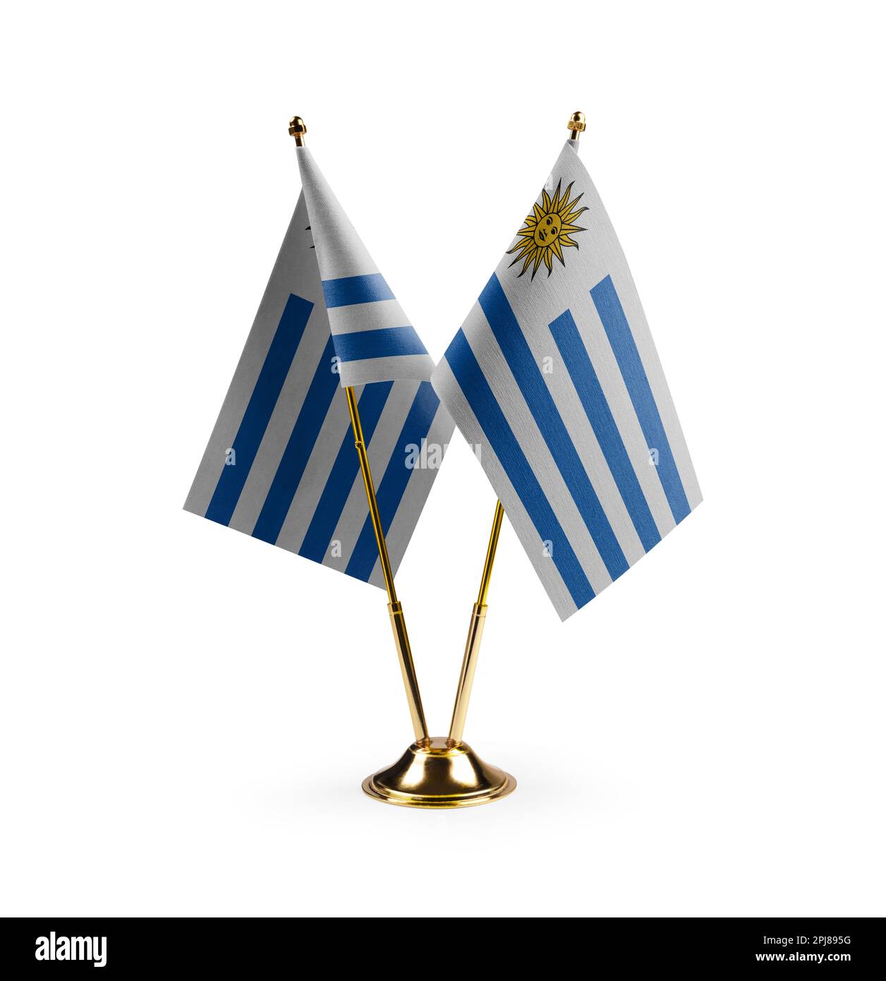 Small national flags of the Uruguay on a white background Stock Photo ...