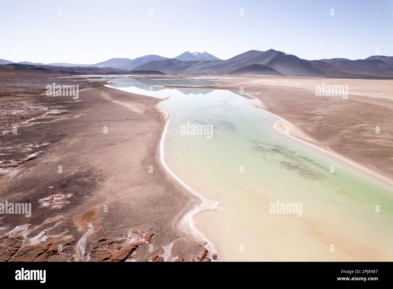Piedras Rojas Red Rocks Lagoon in San Pedro de Atacama Chile Stock ...