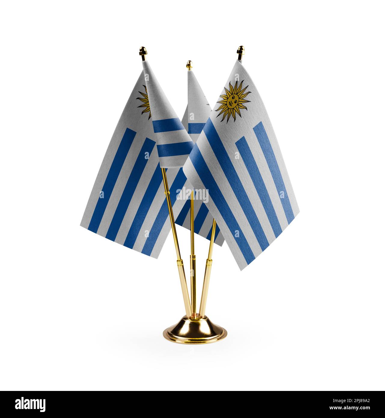 Small national flags of the Uruguay on a white background Stock Photo ...