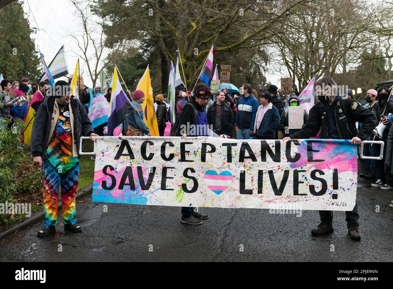 Seattle, USA. 31st Mar, 2023. International Transgender Day of ...