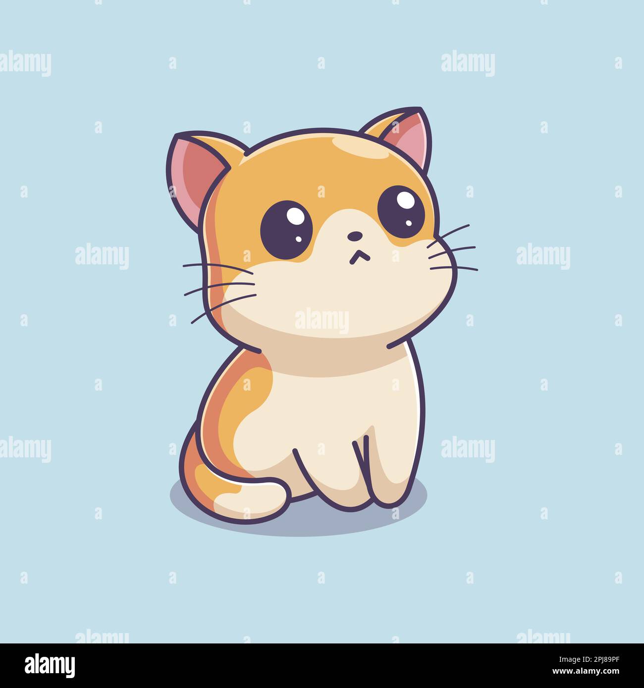Cute kitten looking up cartoon Stock Vector Image & Art - Alamy