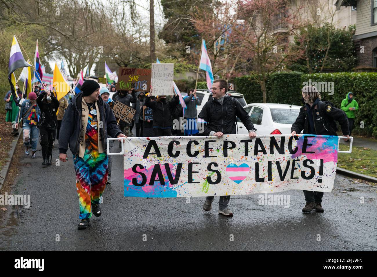 Seattle, USA. 31st Mar, 2023. International Transgender Day of ...