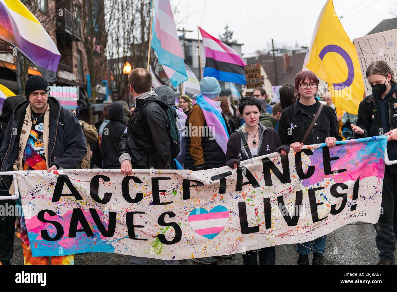 Seattle, USA. 31st Mar, 2023. International Transgender Day of ...
