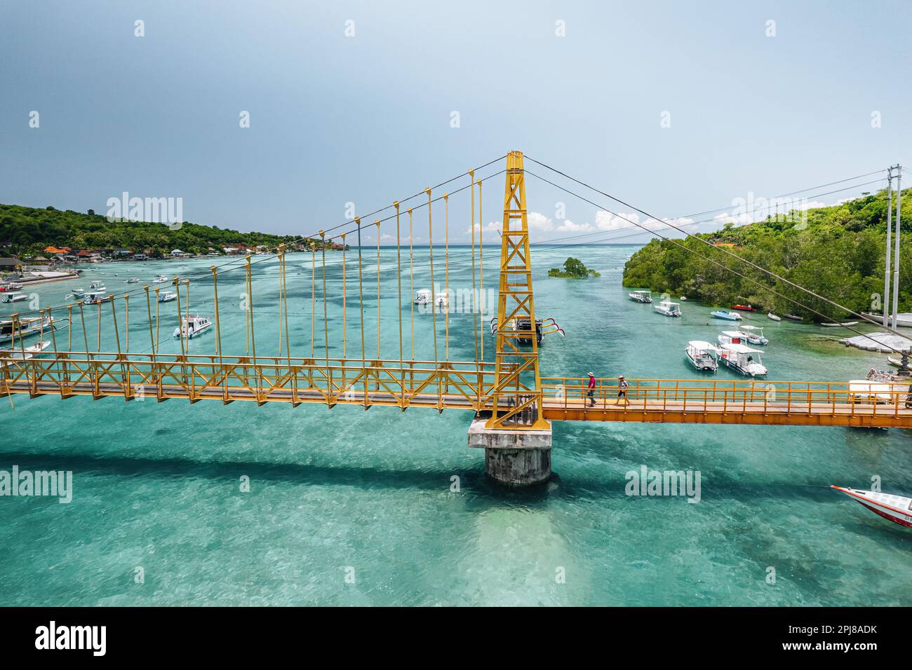 Famous yellow bridge Nusa Lembongan Nusa Ceningan Bali Indonesia Drone ...