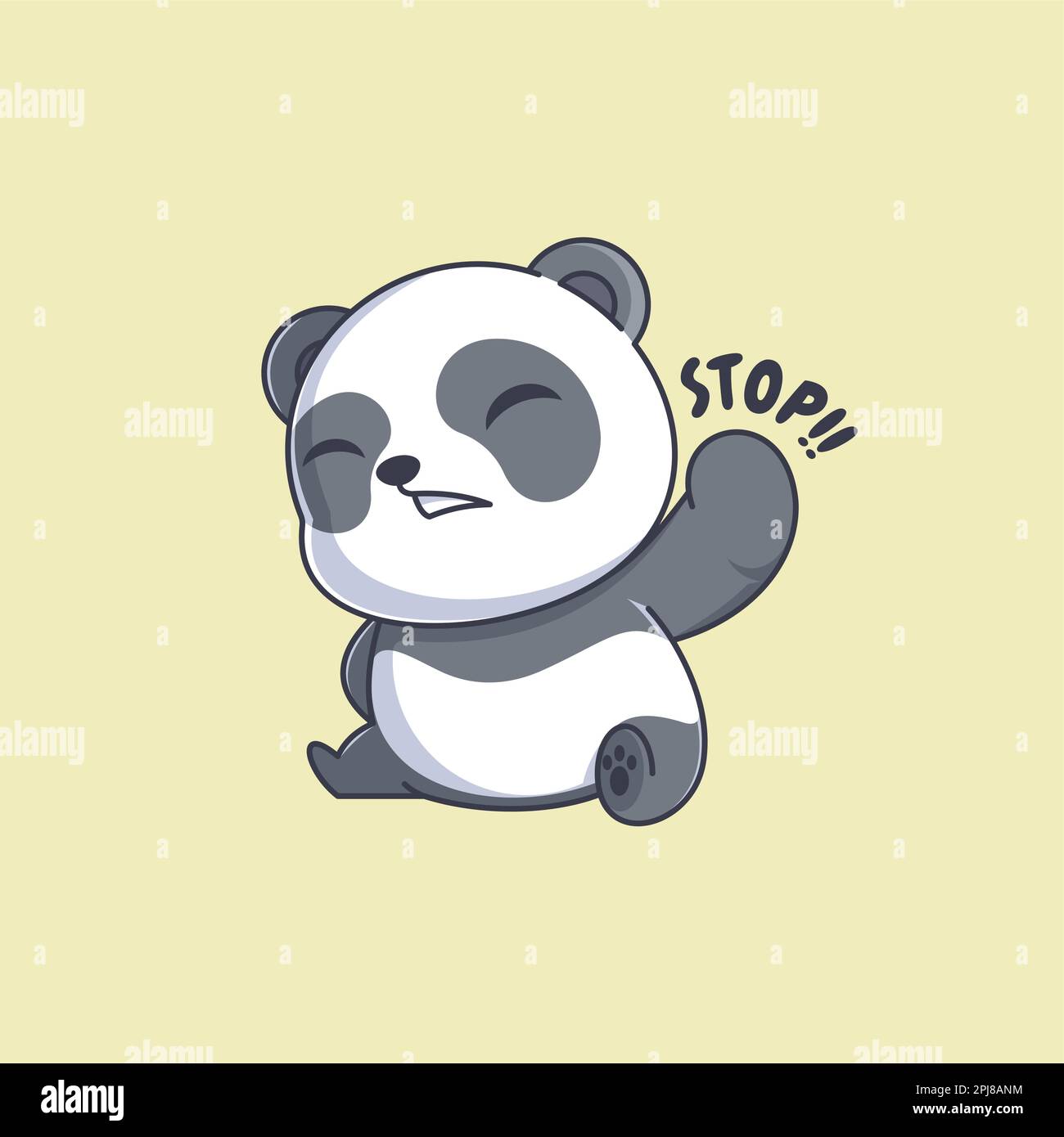 Cute panda says stop cartoon Stock Vector Image & Art - Alamy