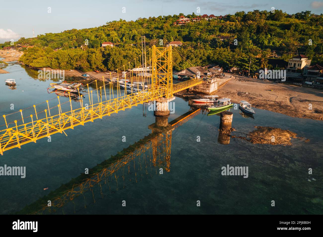 Famous yellow bridge Nusa Lembongan Nusa Ceningan Bali Indonesia Drone ...