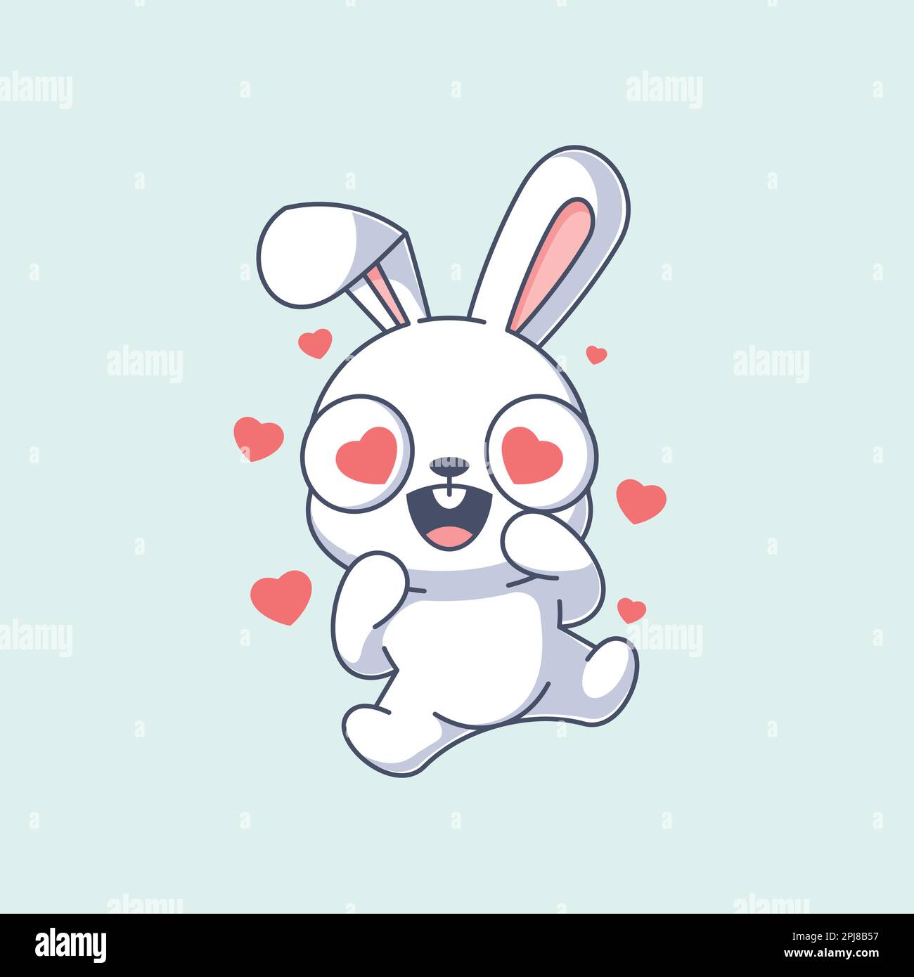 Cute bunny in love cartoon Stock Vector Image & Art - Alamy