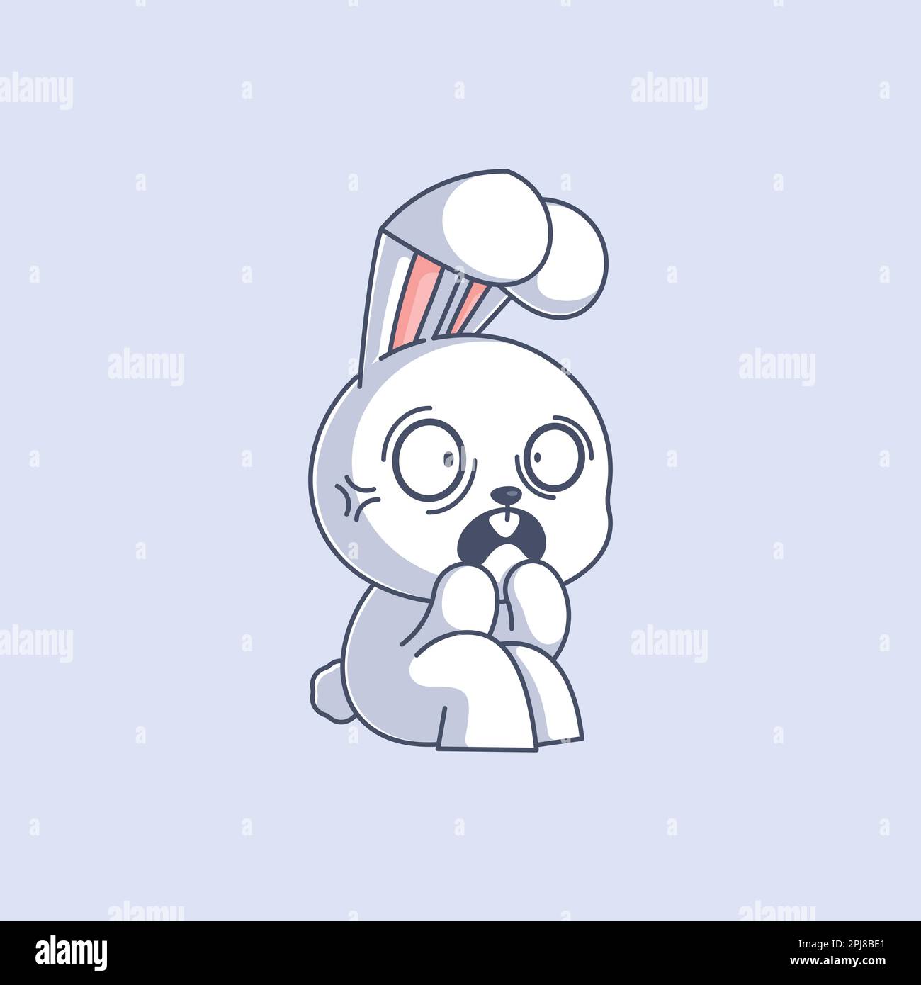The cute bunny is feeling scared Stock Vector Image & Art - Alamy