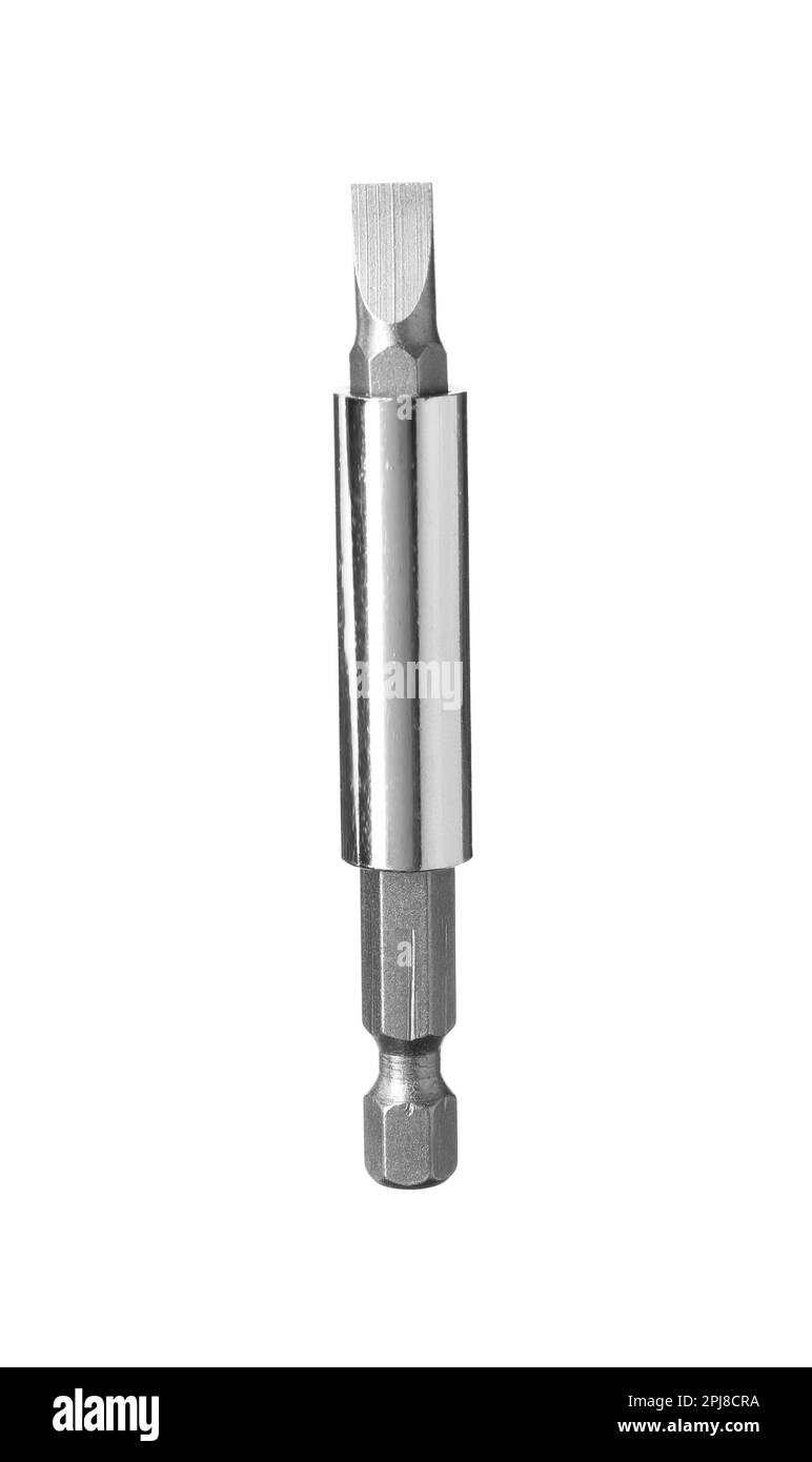 One drill bit isolated on white. Carpenter's tool Stock Photo - Alamy