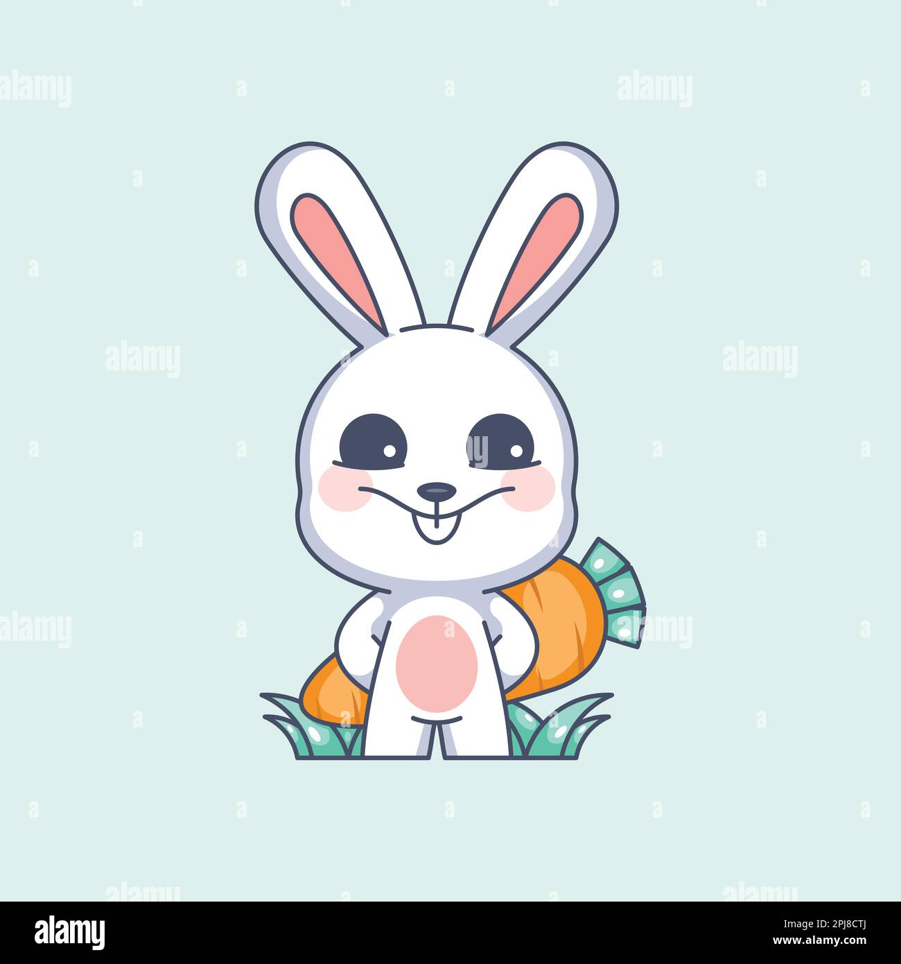 Cute rabbit carrots character Stock Vector Images - Alamy