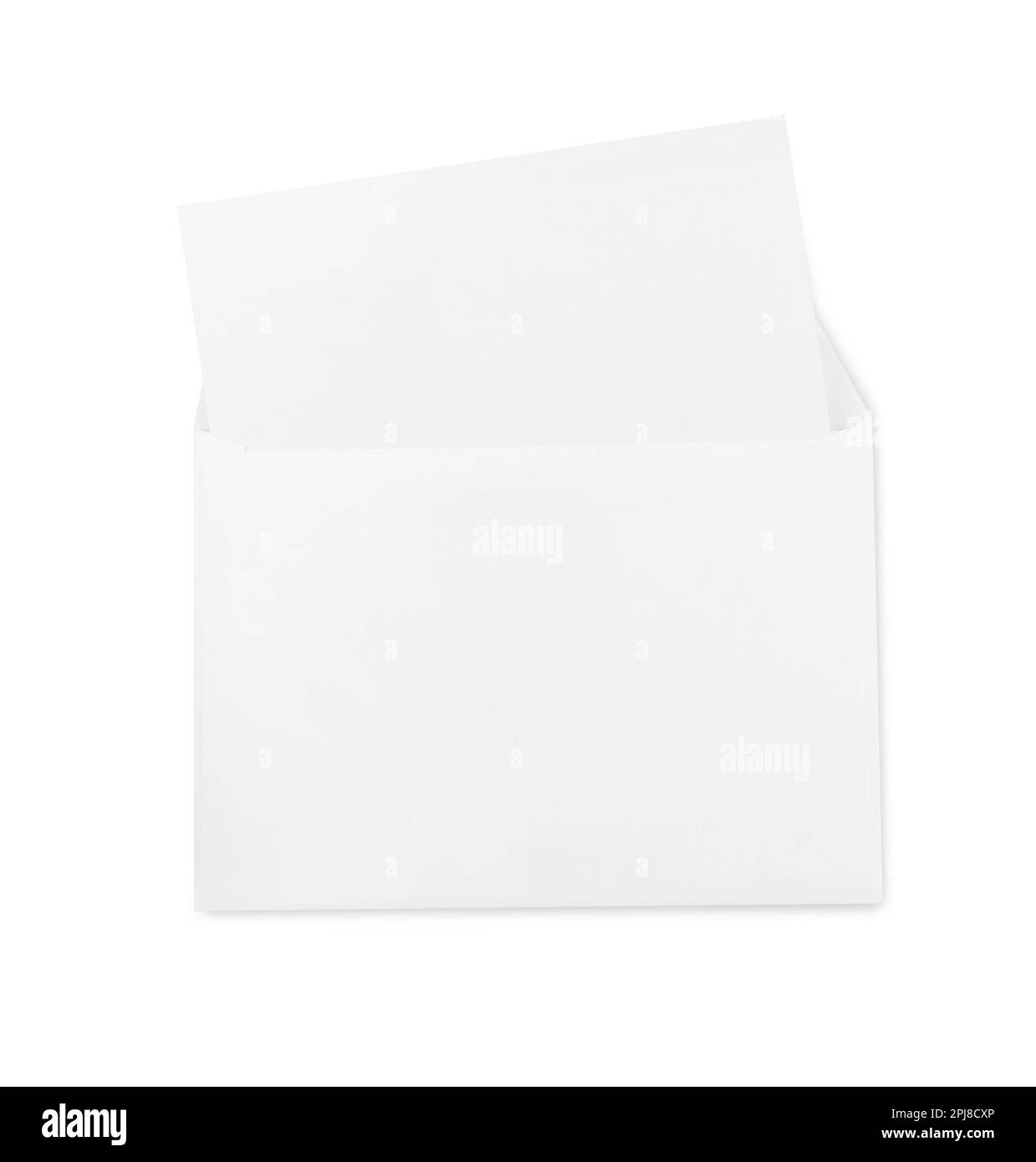 Envelope with blank letter on white background, top view Stock Photo ...