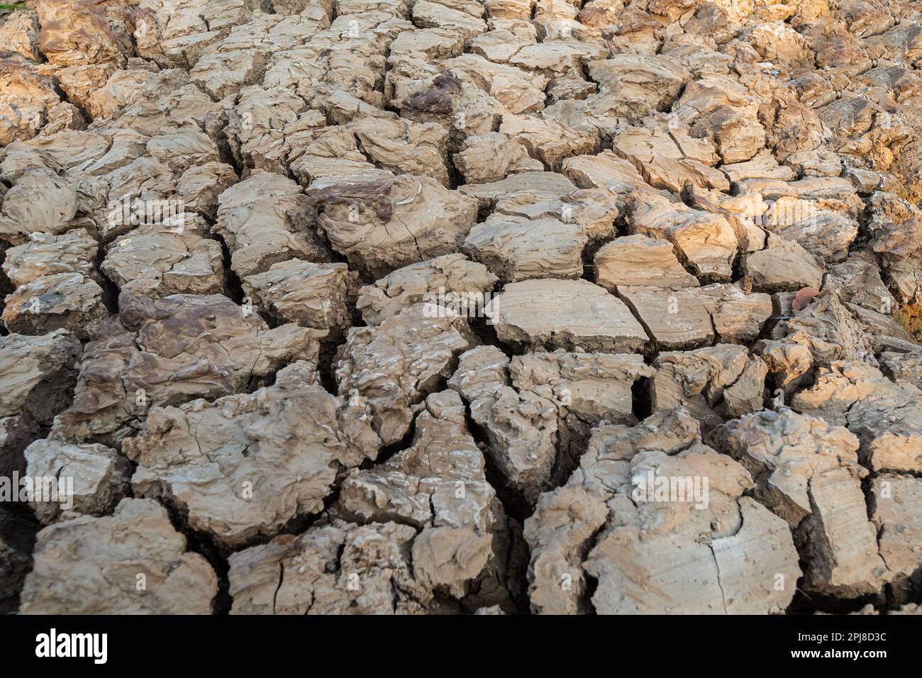 Dry water crisis deep cracks land symbolize hot weather and drought ...