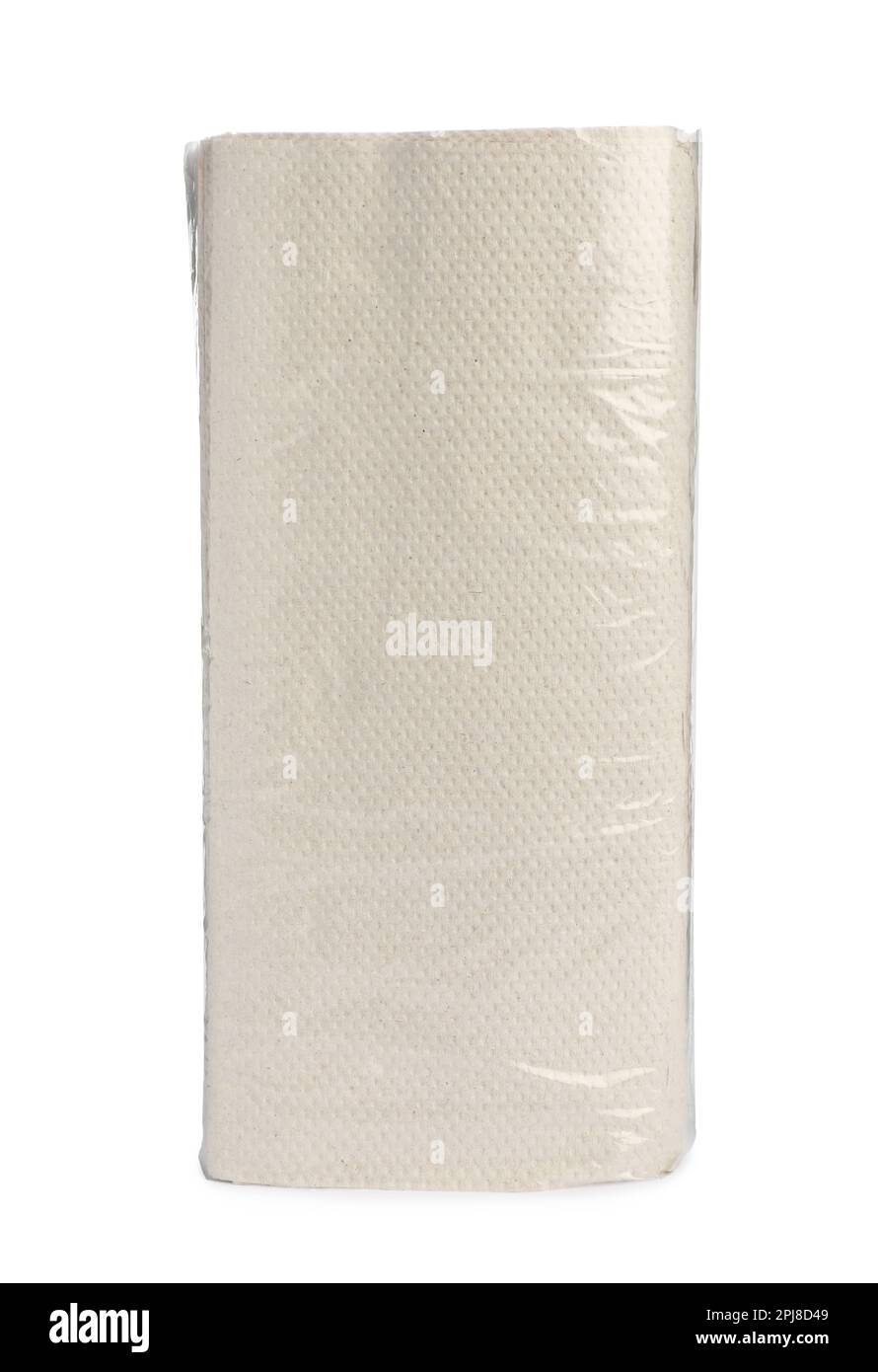 Package of paper towels isolated on white Stock Photo - Alamy