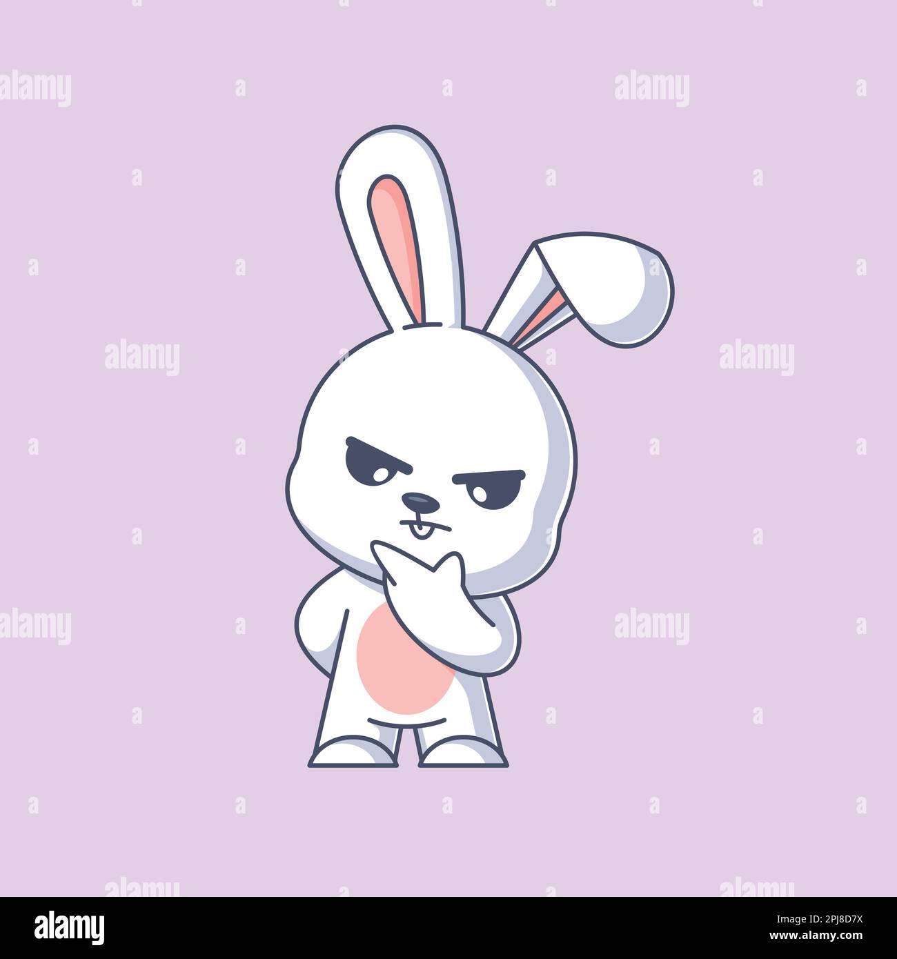 Cute bunny is thinking seriously Stock Vector Image & Art - Alamy