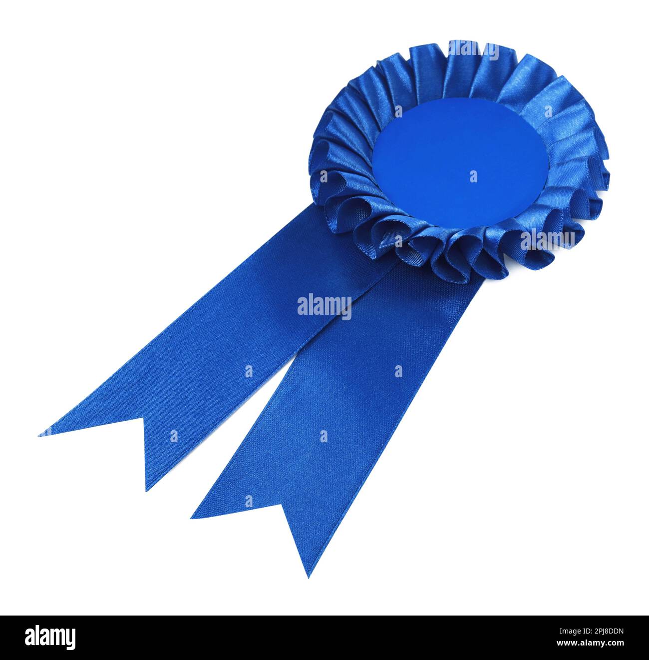 One blue award ribbon isolated on white Stock Photo - Alamy