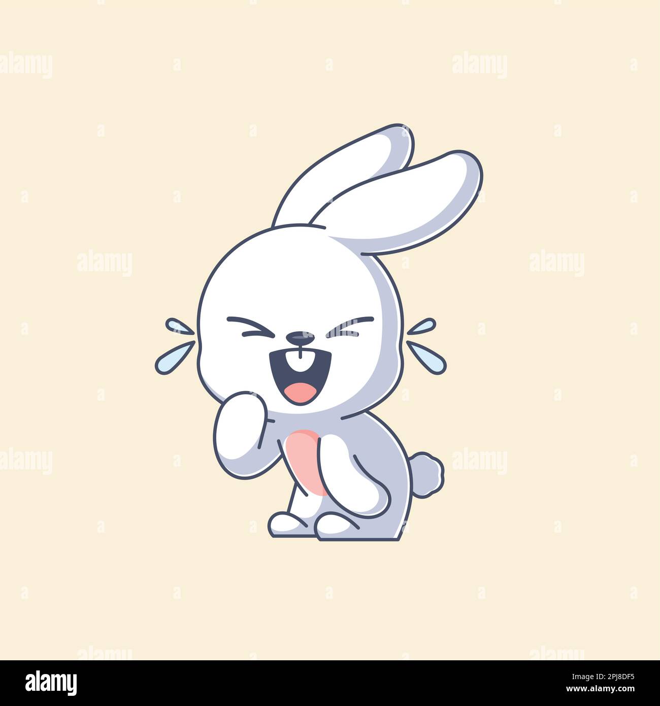 Cute bunny laughing happily cartoon Stock Vector Image & Art - Alamy