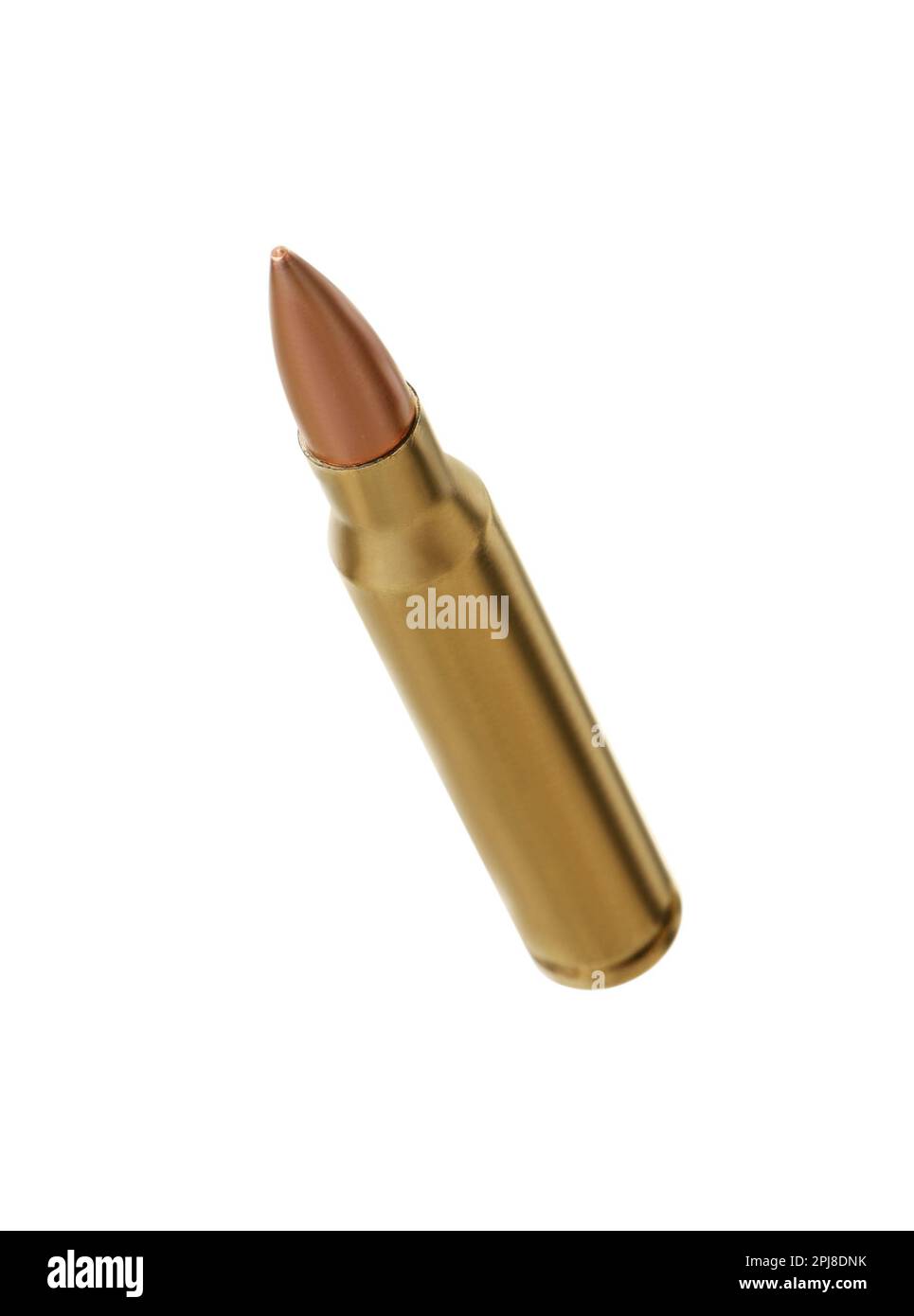 One bullet isolated on white. Firearm ammunition Stock Photo - Alamy