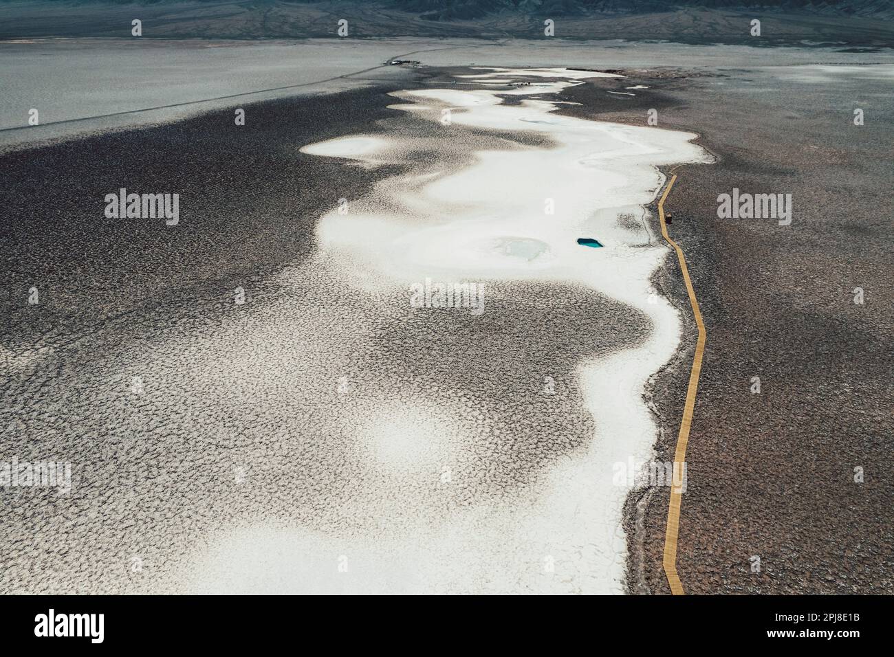 Aerial View of Salt Lagoon Baltinache San Pedro de Atacama Desert Chile ...