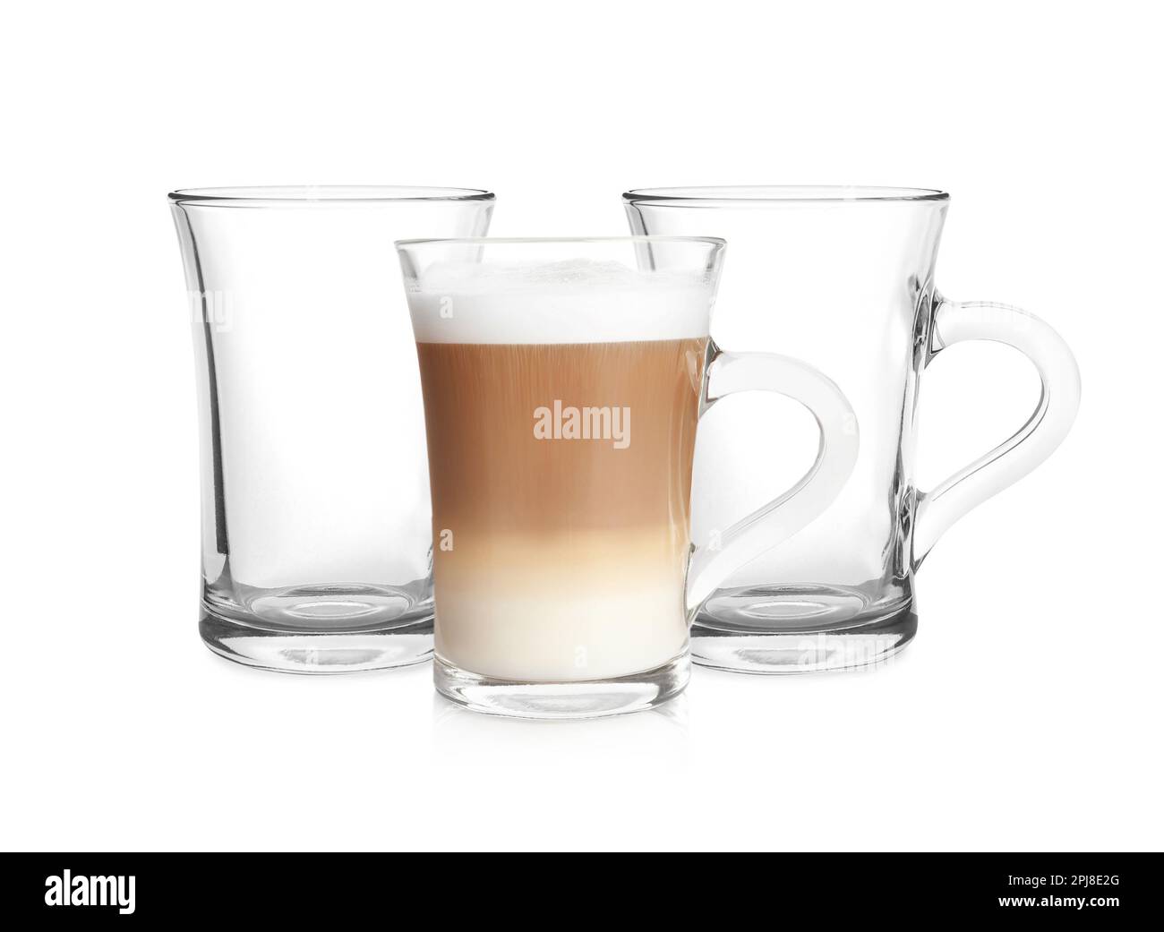 Glass cups milk on Cut Out Stock Images & Pictures - Alamy