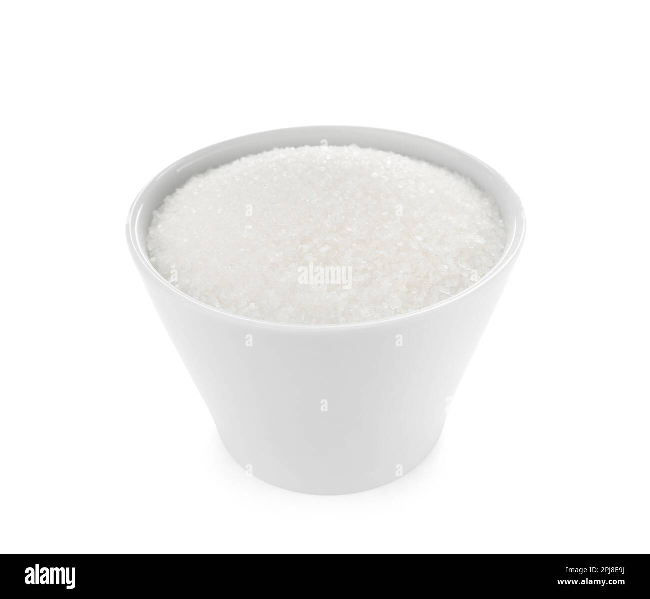 Granulated sugar in bowl isolated on white Stock Photo - Alamy