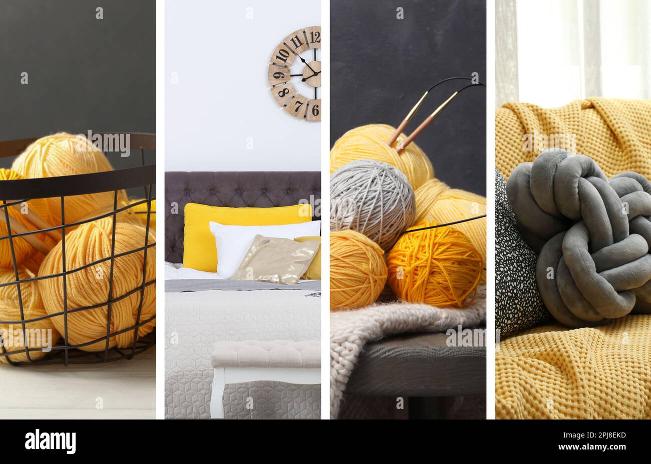Beautiful collage with different photos inspired by colors of the year ...