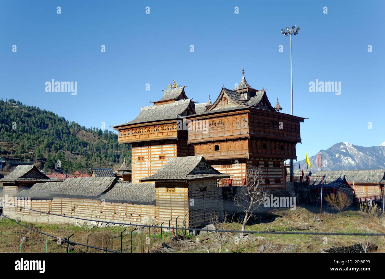 Traditional Himalayan wooden temple of Goddess Bhima Kali Temple at ...