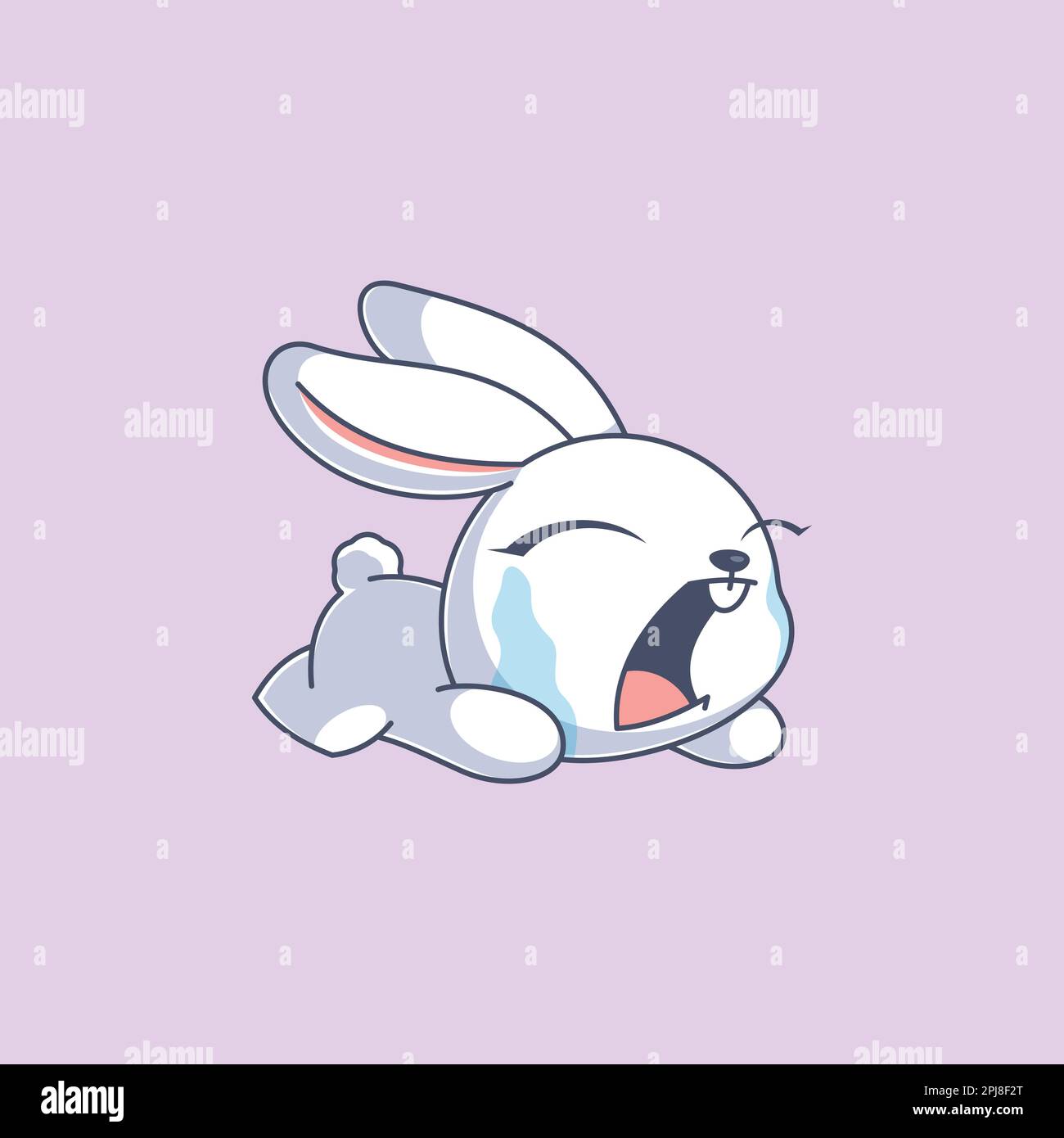 Cute bunny is crying cartoon Stock Vector Image & Art - Alamy