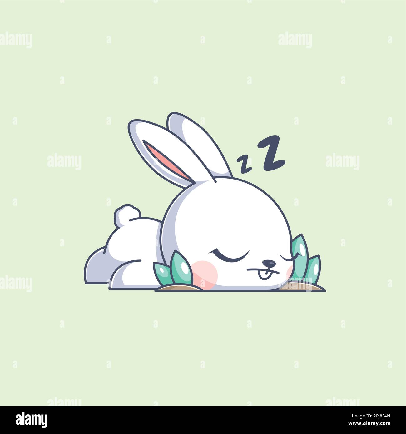 Cute bunny sleeping in the garden Stock Vector Image & Art - Alamy