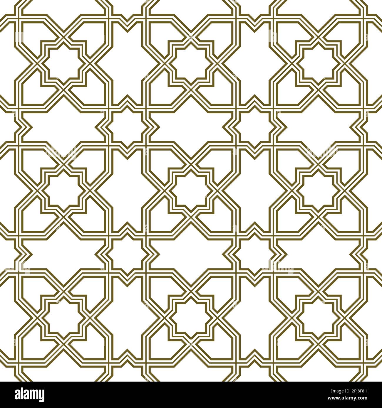 Seamless geometric ornament based on traditional islamic art.Brown ...