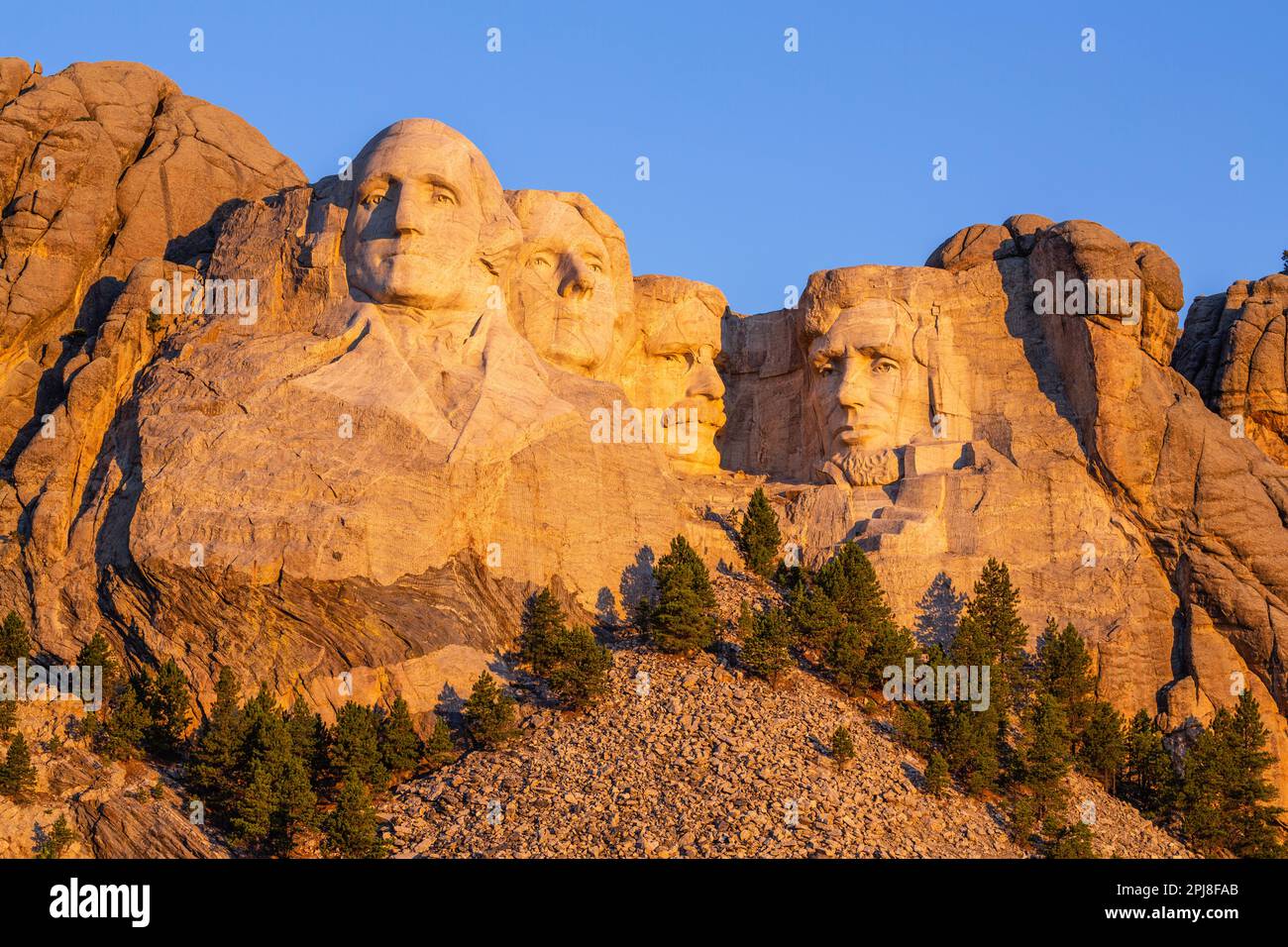 Sunrise at Mount Rushmore, South Dakota, United States of America Stock ...