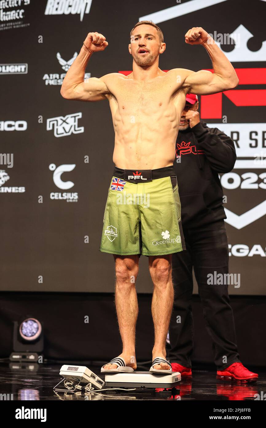 Las Vegas, NV, USA. 31st Mar, 2023. Featherweight Brendan Loughnane on ...