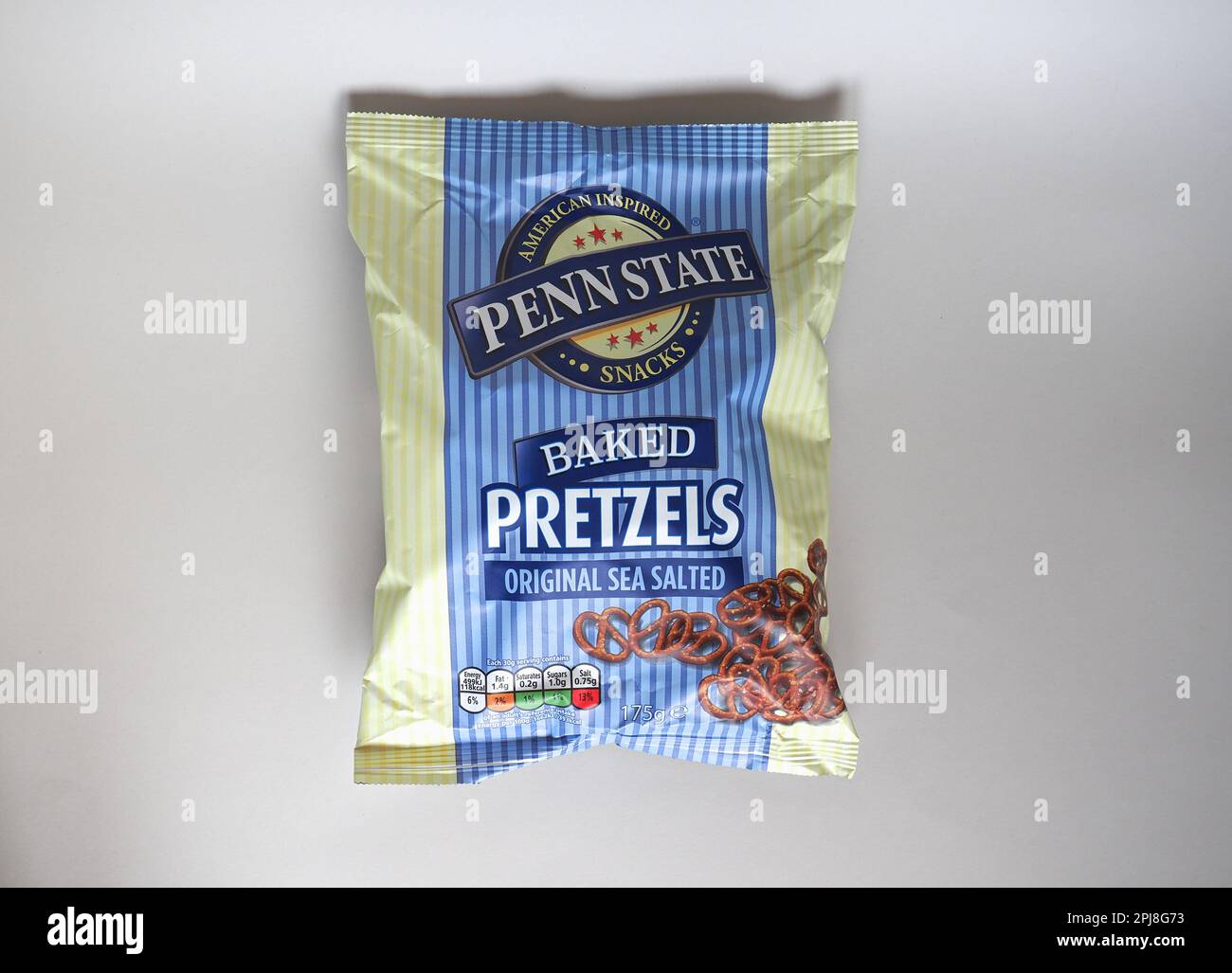 DUBLIN, IRELAND - CIRCA MARCH 2023: Packet of Pennstate baked pretzels ...