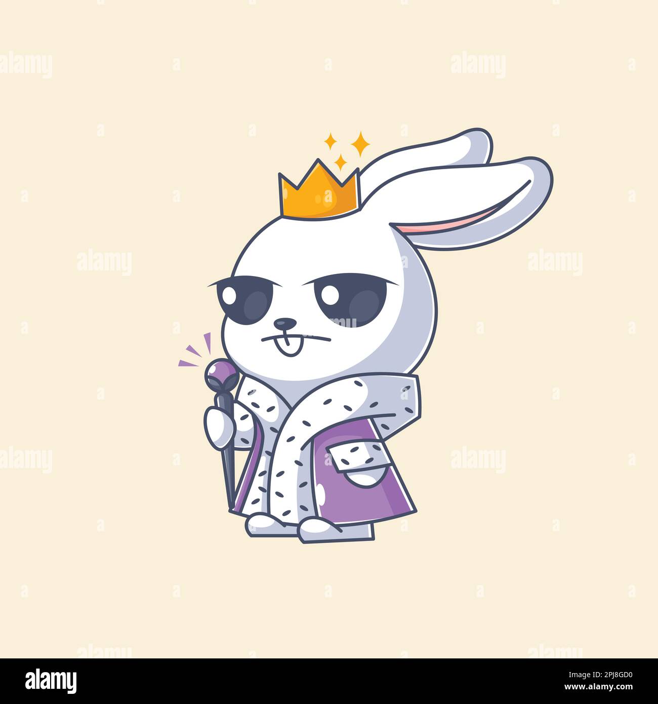 Cute bunny king wearing king clothes and crown Stock Vector Image & Art ...