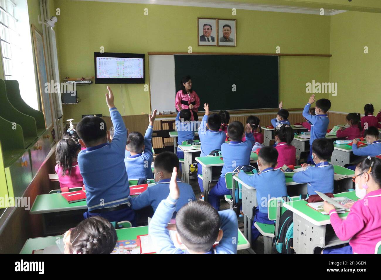 New students have their first lesson at the Minhung Primary School in ...
