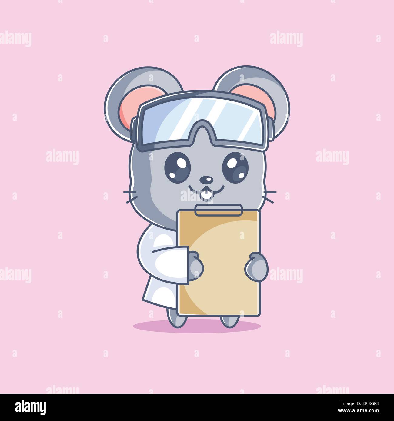 Cute mouse scientist with clipboard cartoon Stock Vector Image & Art ...